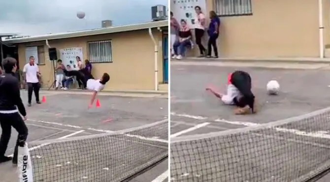 Joven emocionado por la Champions, intenta una ‘chalaca’ y casi termina ...