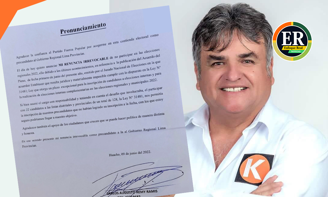 Carlos Remy presenta su renuncia y desiste de postular a las elecciones ...